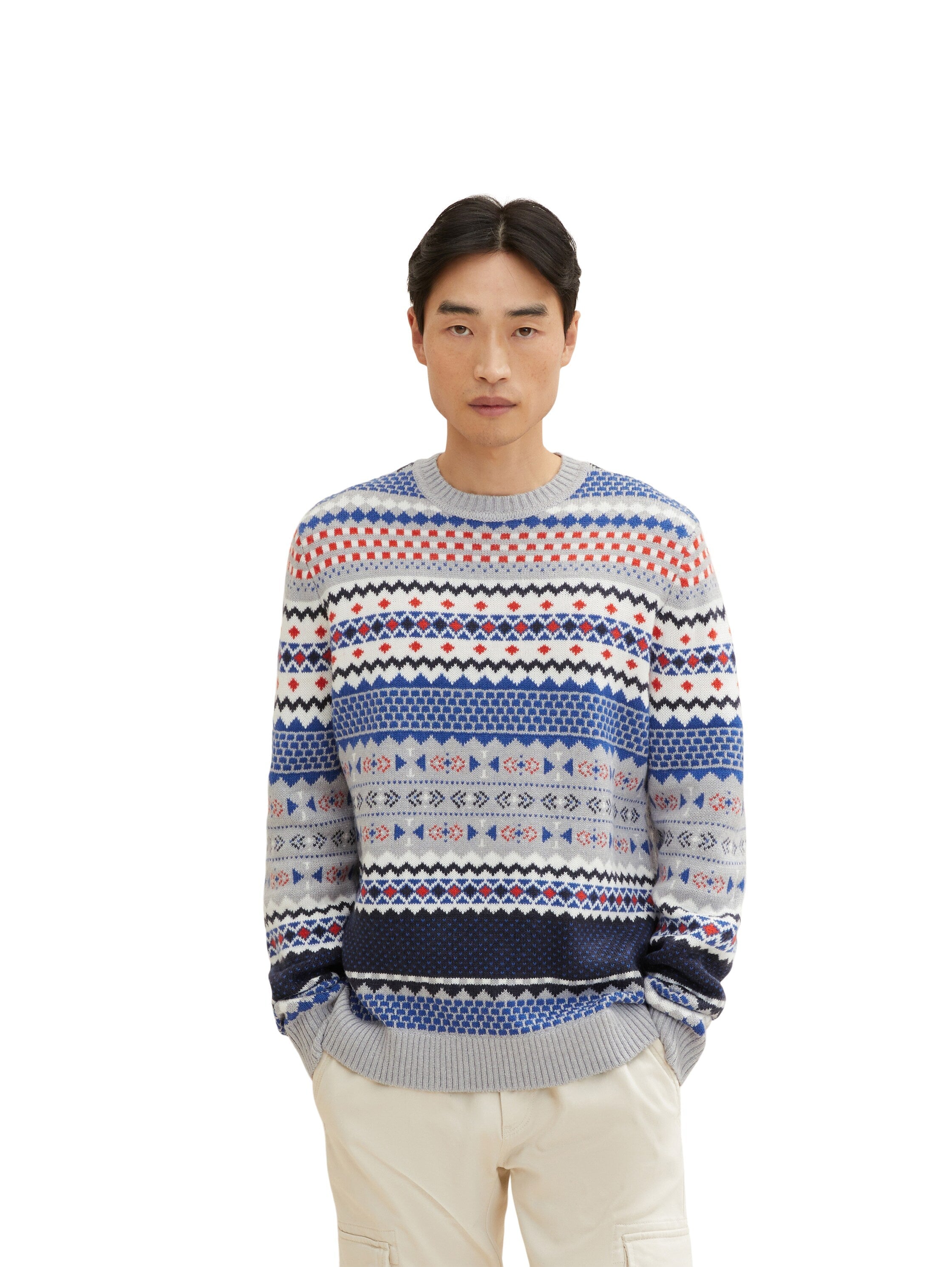 KNITTED JACQUARD PULLOVER – Square Deal